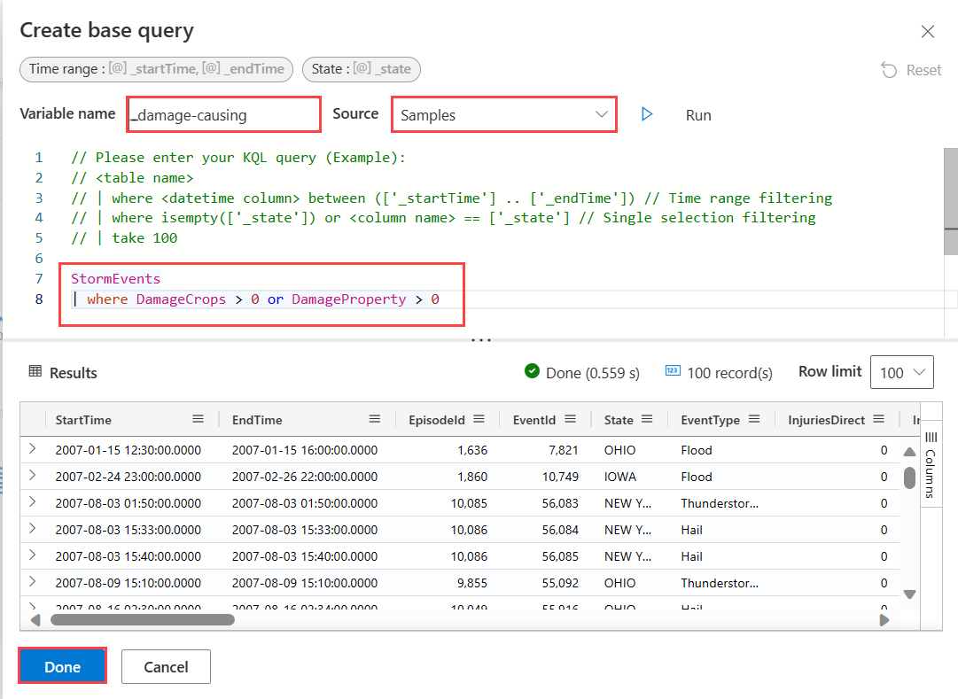 Criar uma consulta de base para painéis - Azure Data Explorer ... Criar uma consulta de base para painéis - Azure Data Explorer ...