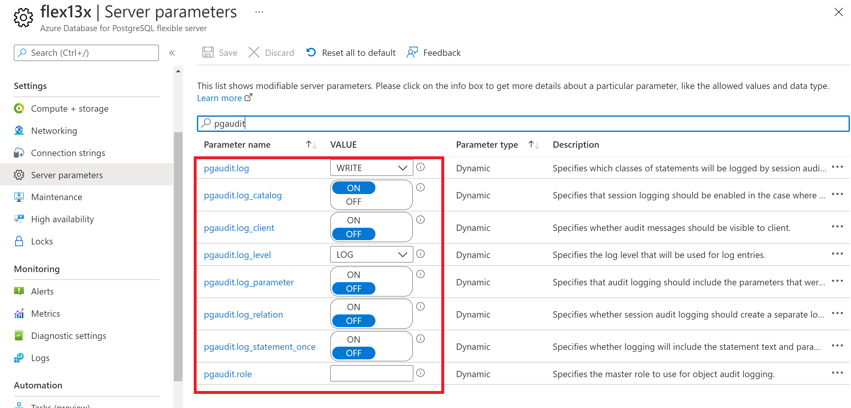 Log De Auditoria Azure Database For Postgresql Flexible Server Microsoft Learn