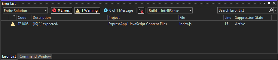 Criar um aplicativo Node.js e Express - Visual Studio (Windows) | Microsoft Learn