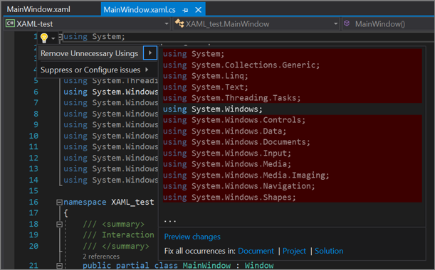 O que é o editor de código XAML? - Visual Studio (Windows) | Microsoft ... O que é o editor de código XAML? - Visual Studio (Windows) | Microsoft ...