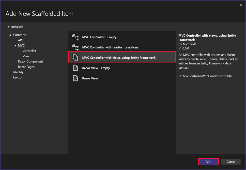 Часть 4 Добавление модели в приложение Mvc Aspnet Core Microsoft Learn