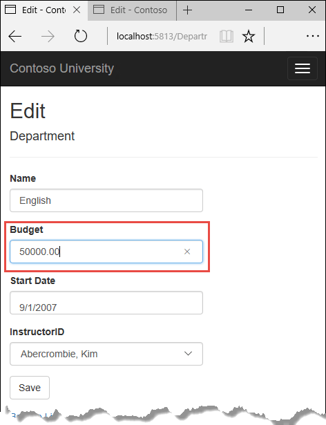 Tutorial Handle Concurrency Aspnet Mvc With Ef Core Microsoft Learn 