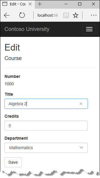 Tutorial Update Related Data Aspnet Mvc With Ef Core Microsoft Learn