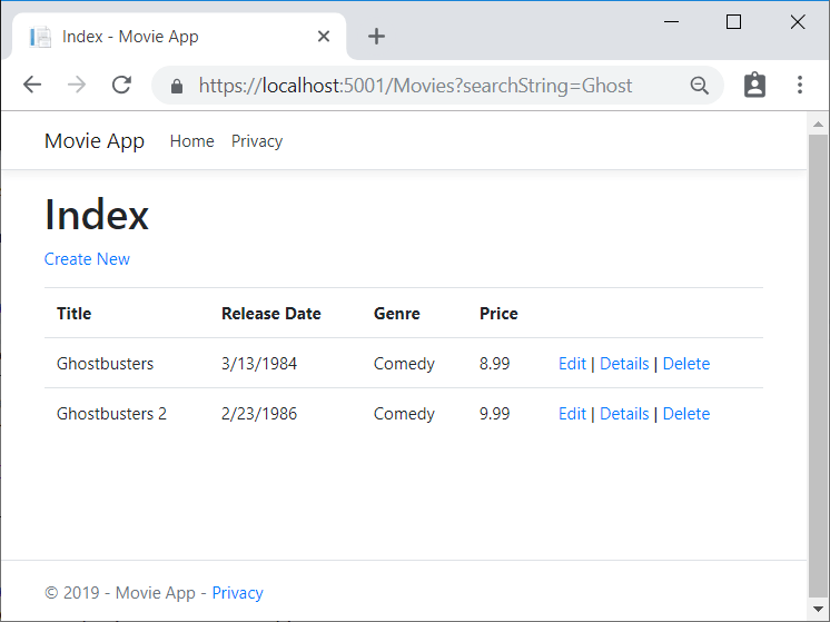 Part 7 Add Search To An Aspnet Core Mvc App Microsoft Learn