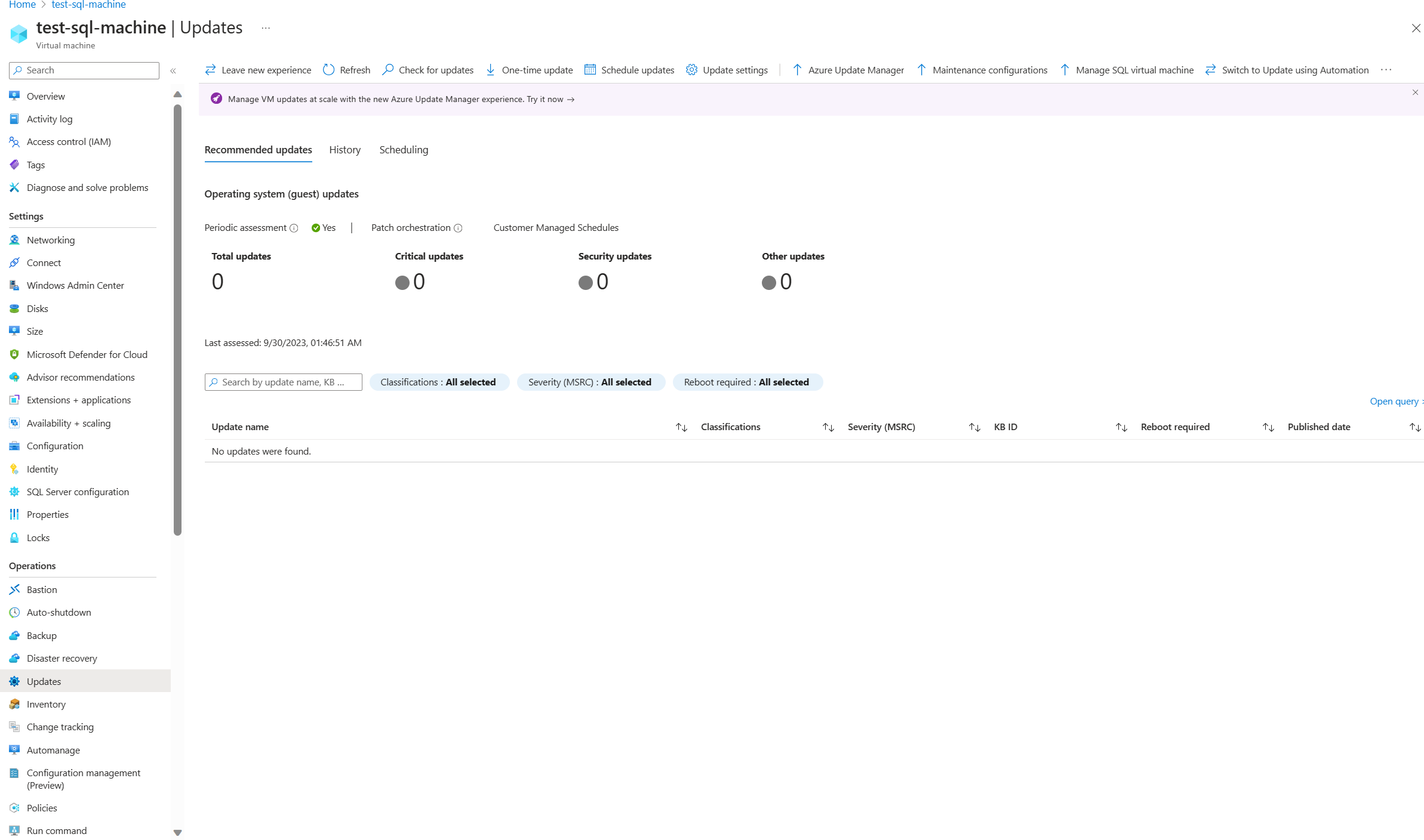 Enable Azure Automation Update Management For An Azure Vm Microsoft Learn