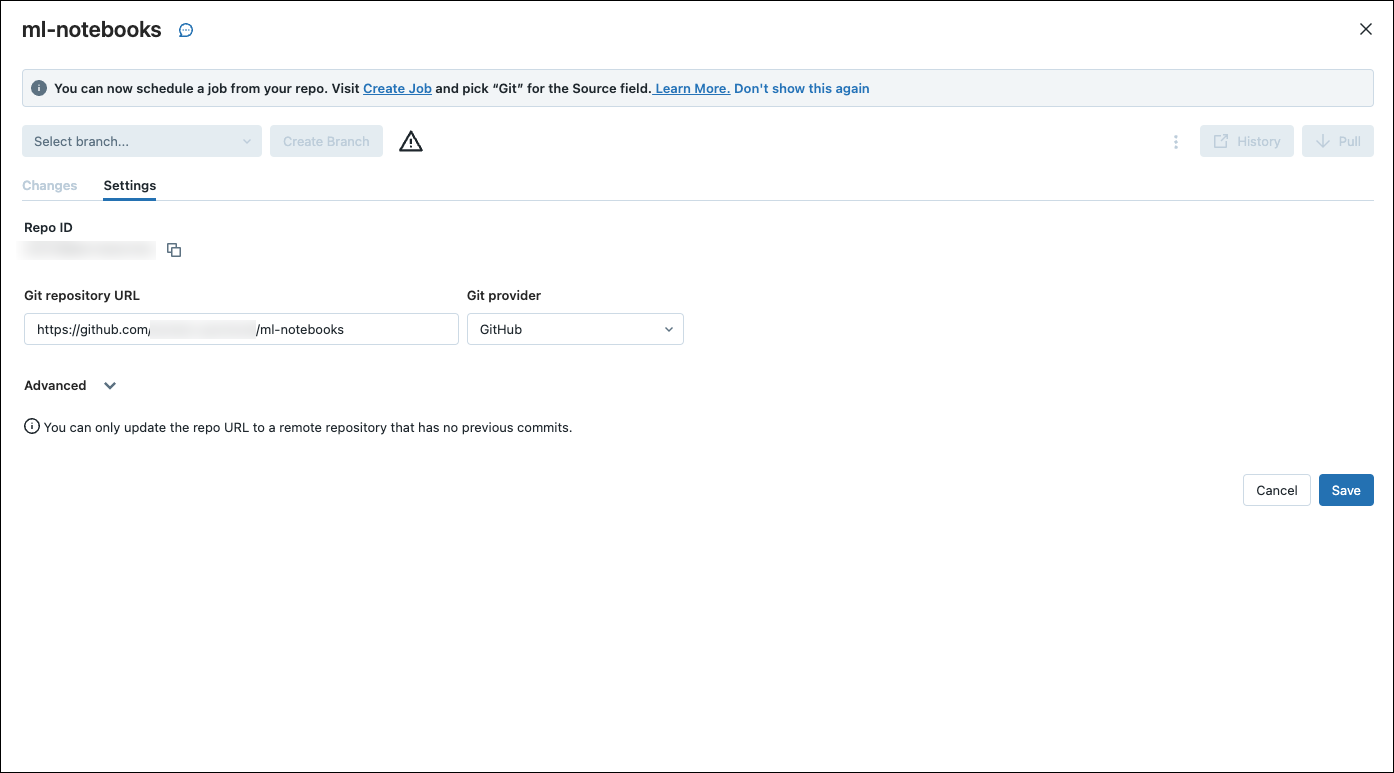 Clone A Git Repo And Other Common Git Operations Azure Databricks Microsoft Learn 2046