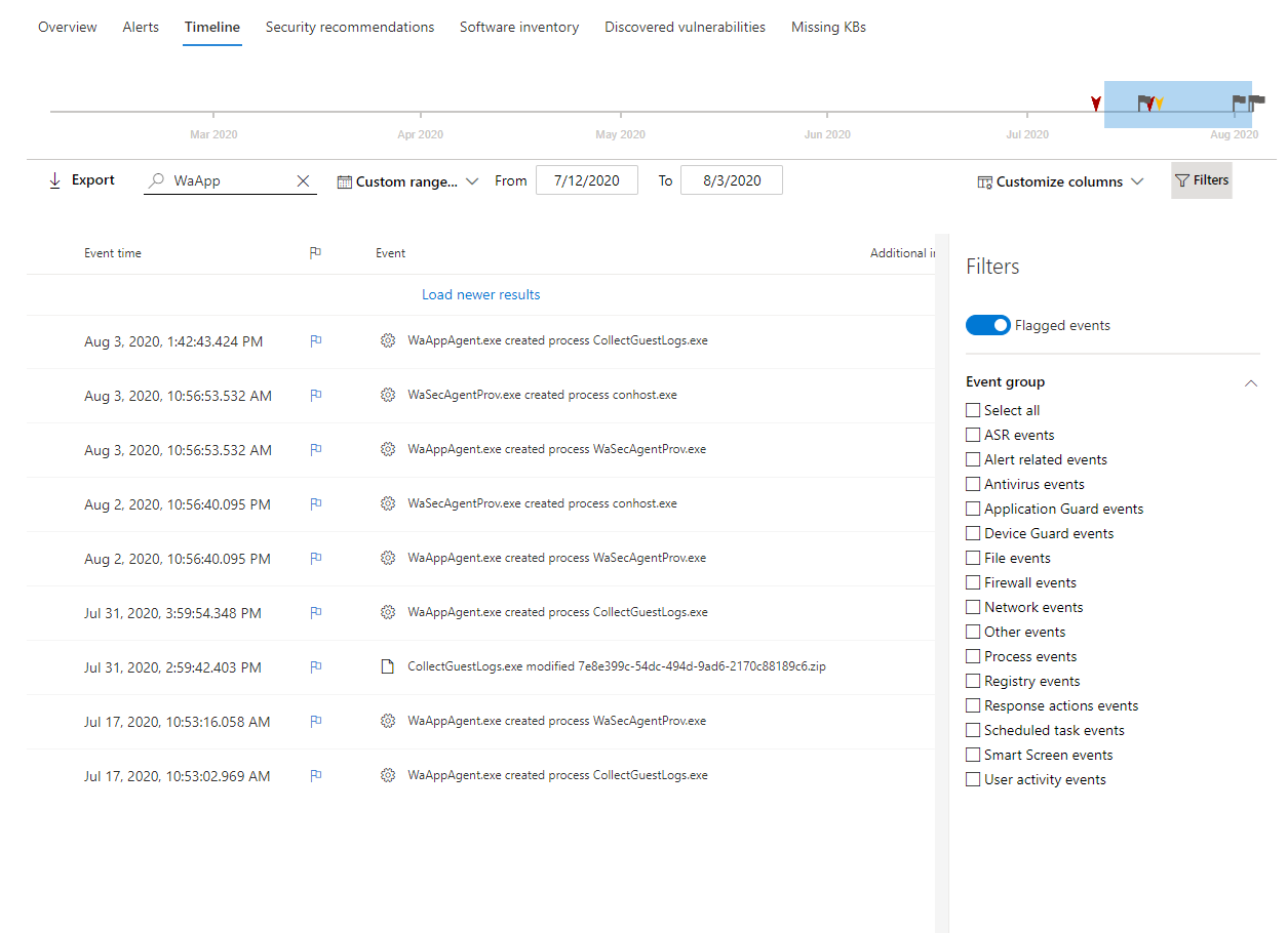Microsoft Defender for Endpoint device timeline - Microsoft Defender ...