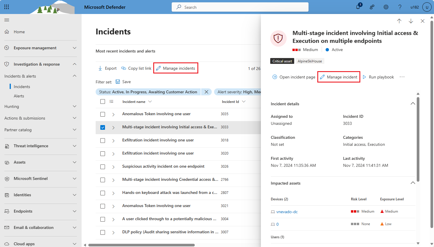 Manage incidents in Microsoft Defender - Microsoft Defender XDR ... Manage incidents in Microsoft Defender - Microsoft Defender XDR ...