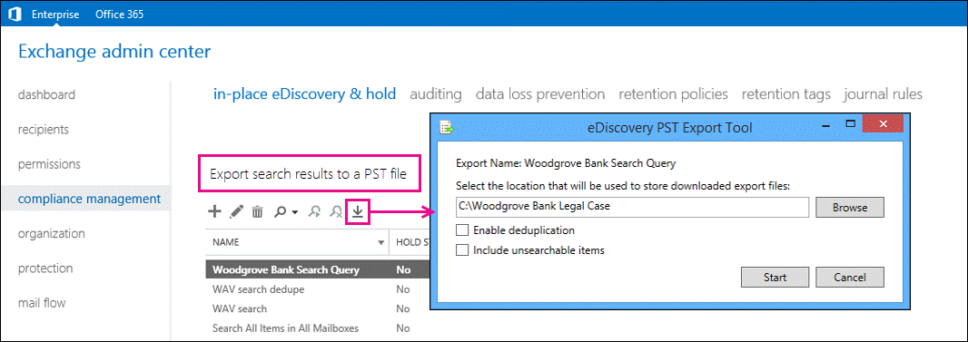 Exchange Server: Export eDiscovery search results to a PST file ...