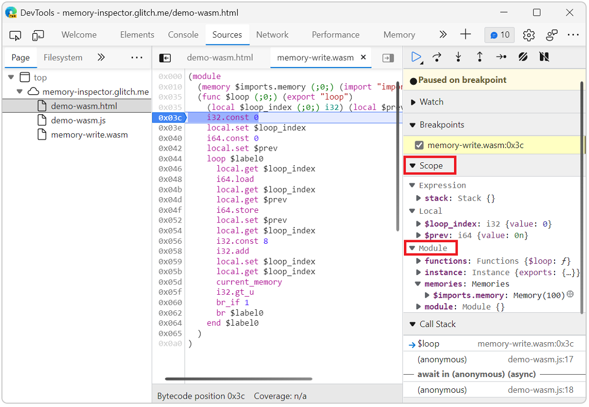 Inspect A Javascript Arraybuffer With The Memory Inspector Tool Microsoft Edge Developer 8095