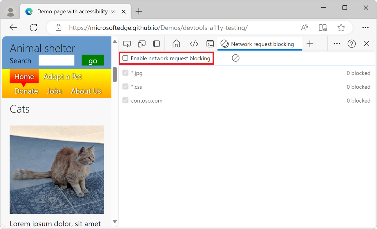 Network request blocking tool - Microsoft Edge Developer documentation ... Network request blocking tool - Microsoft Edge Developer documentation ...