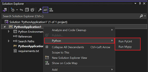 Lint Python code and check for issues - Visual Studio (Windows) | Microsoft Learn