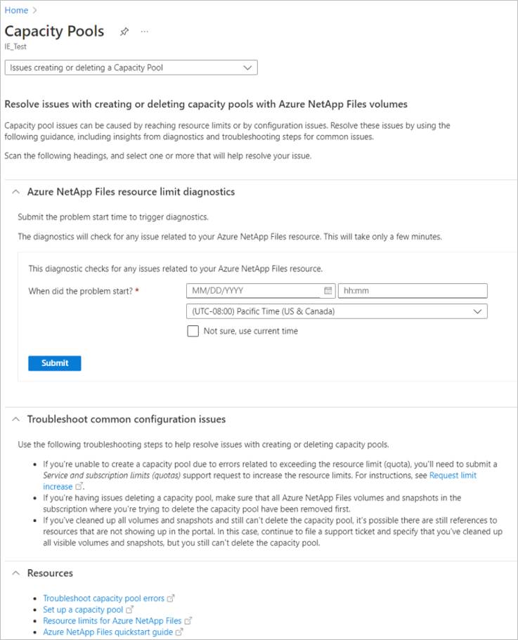 Sorunları tanılama ve çözme aracını kullanarak Azure NetApp Files ... Sorunları tanılama ve çözme aracını kullanarak Azure NetApp Files ...