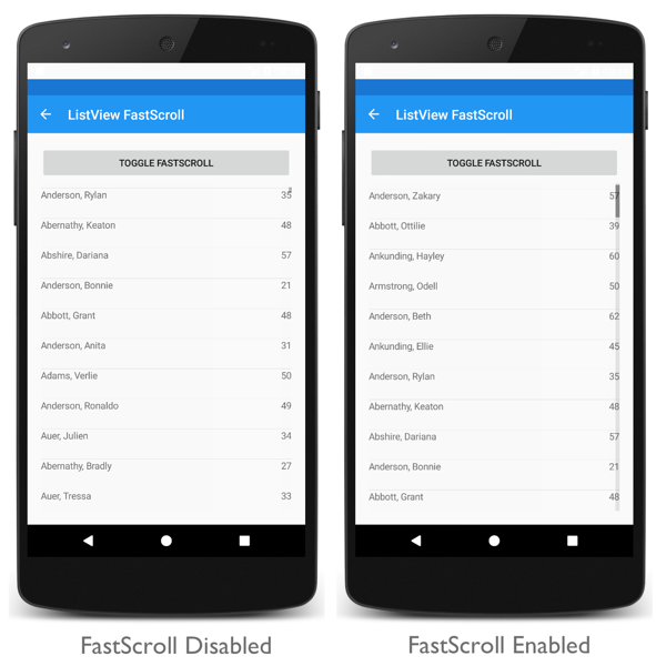 Android'de ListView hızlı kaydırma - .NET MAUI | Microsoft Learn Android'de ListView hızlı kaydırma - .NET MAUI | Microsoft Learn