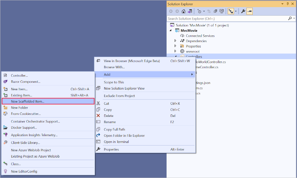 Part 4 Add A Model To An Aspnet Core Mvc App Microsoft Learn