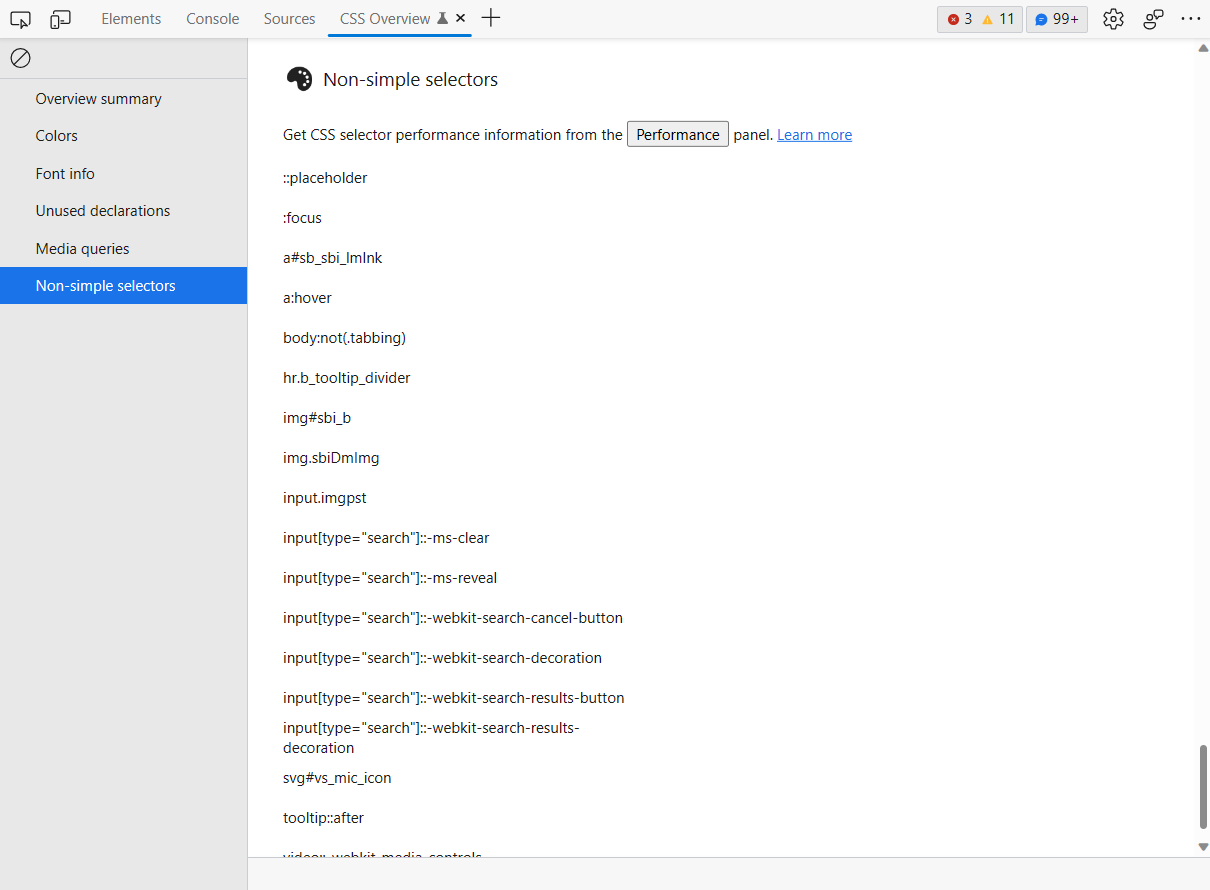 Optimize CSS styles with the CSS overview tool - Microsoft Edge ... Optimize CSS styles with the CSS overview tool - Microsoft Edge ...