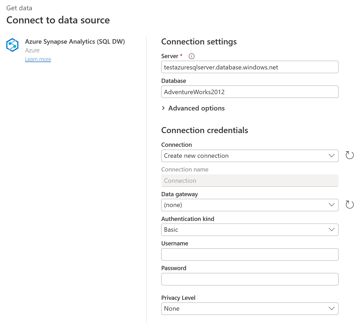 Power Query Azure Synapse Analytics Sql Dw 连接器 Power Query Microsoft Learn