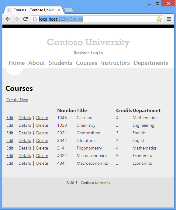 使用 Aspnet Mvc 应用程序中的 Entity Framework 读取相关数据 5(共 10 个 ) Microsoft Learn