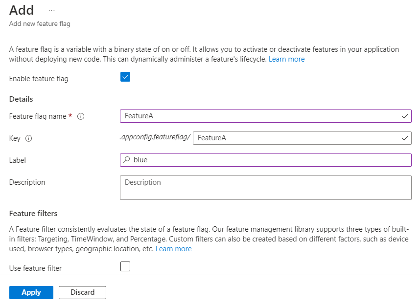 教程:使用 Azure 应用配置管理功能标志 Azure App Configuration Microsoft Learn