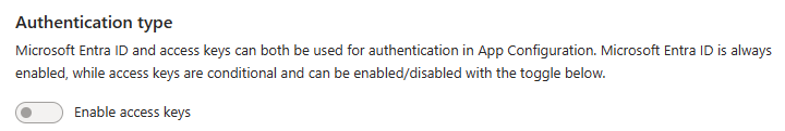 为 Azure 应用程序配置实例管理访问密钥身份验证 Azure App Configuration Microsoft Learn