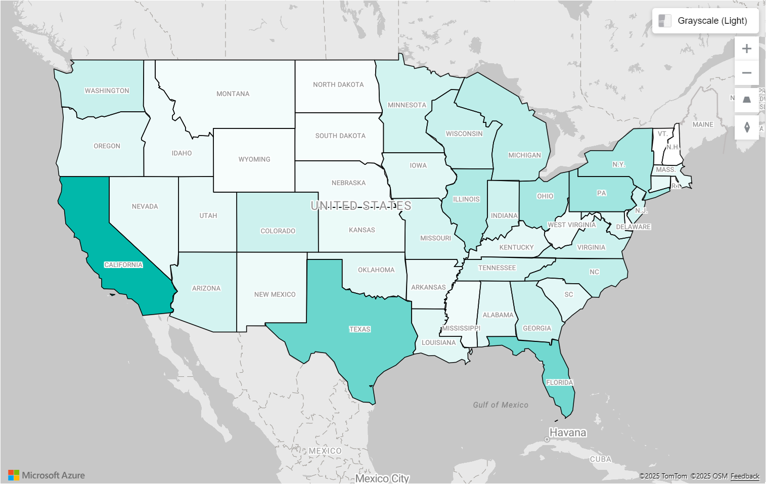 Azure Maps Power BI 视觉对象中的着色地图 - Microsoft Azure Maps | Microsoft Learn Azure Maps Power BI 视觉对象中的着色地图 - Microsoft Azure Maps | Microsoft Learn