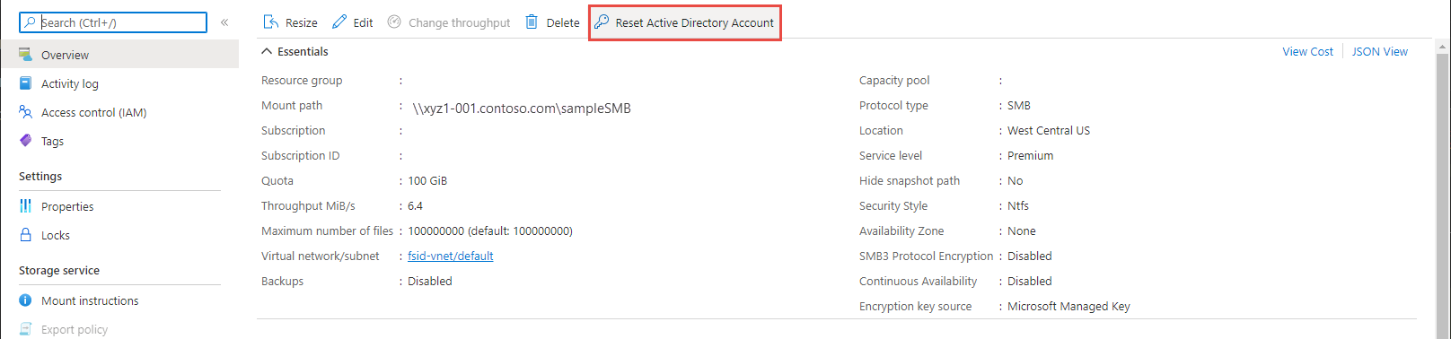 为 Azure Netapp 文件创建和管理 Active Directory 连接 Microsoft Learn
