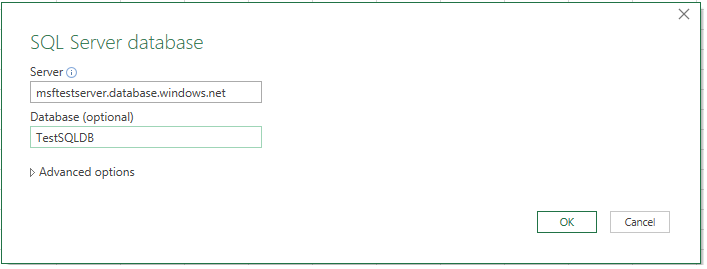 使用 Excel 进行连接 Azure Sql Database And Azure Sql Managed Instance Microsoft Learn