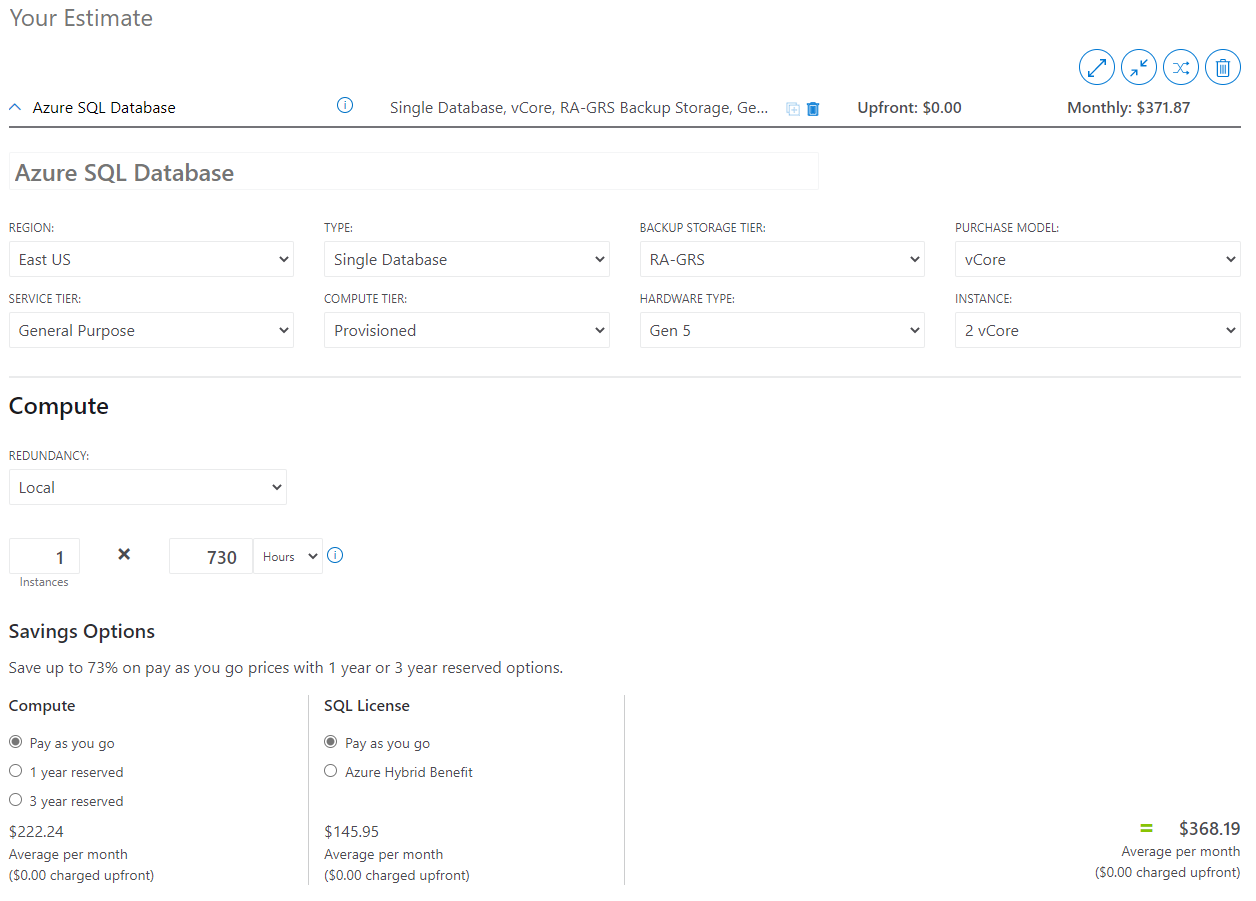 规划和管理成本 Azure Sql Database Microsoft Learn
