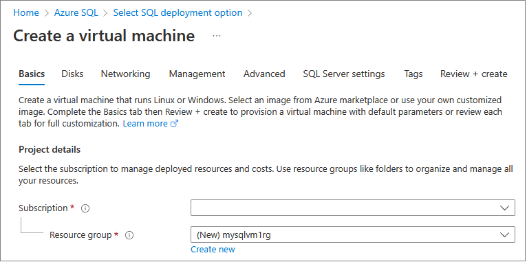 在 Azure Vm 上预配 Sql Server(azure 门户) Sql Server On Azure Vms Microsoft Learn