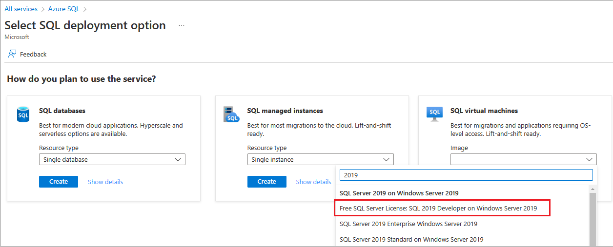 在 Azure Vm 上预配 Sql Server(azure 门户) Sql Server On Azure Vms Microsoft Learn