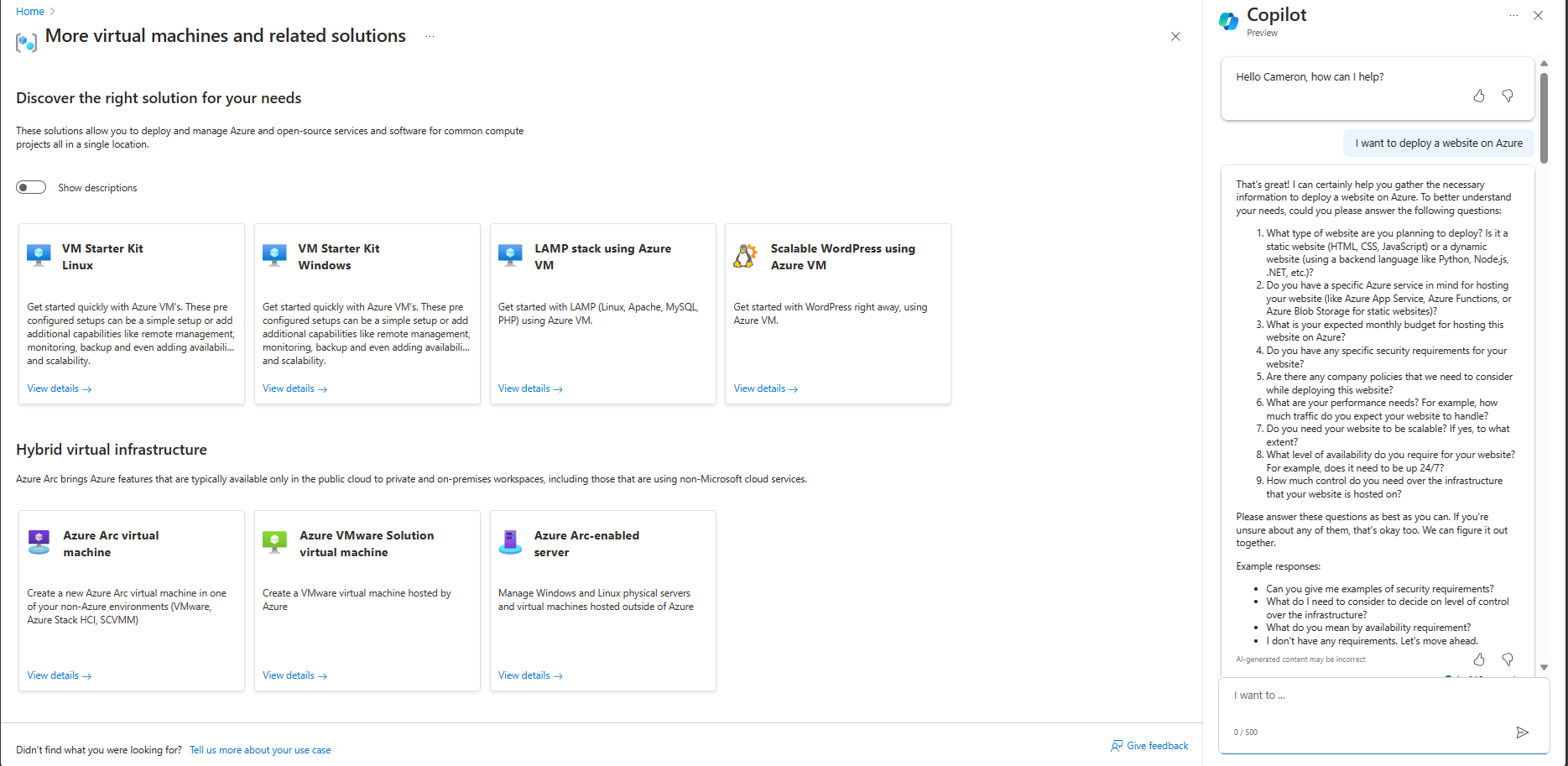 Build Infrastructure And Deploy Workloads Using Microsoft Copilot In Azure Microsoft Learn