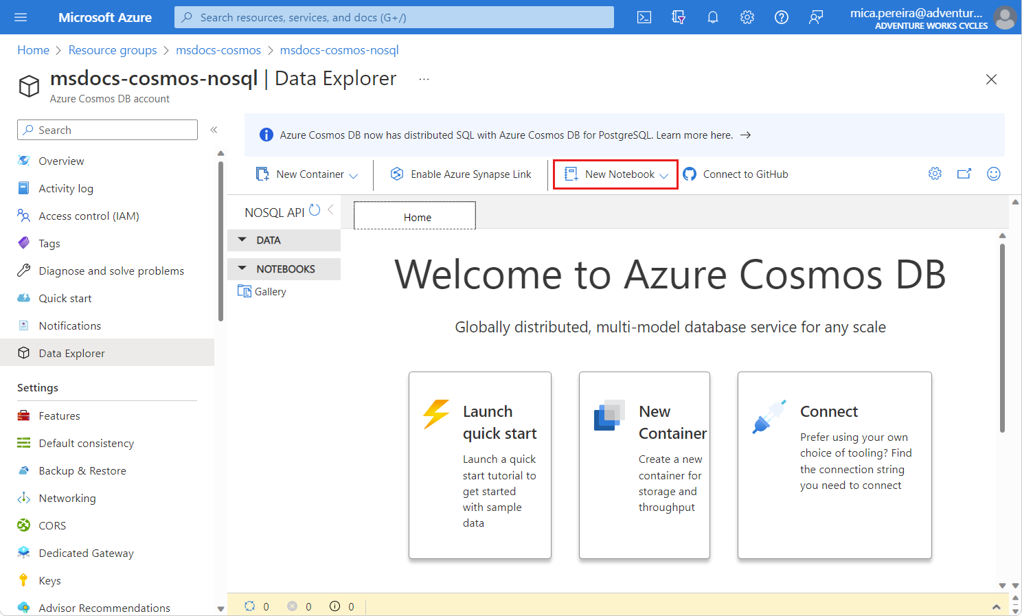 教程:在 Azure Cosmos Db For Nosql 中创建 Jupyter 笔记本以分析和可视化数据(预览版) Microsoft Learn