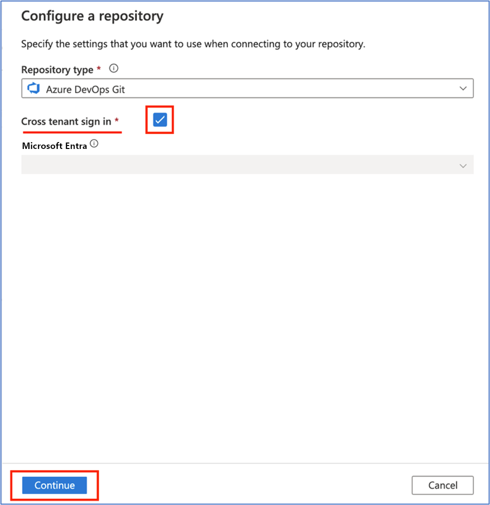 跨租户连接到 Azure Devops Azure Data Factory Microsoft Learn