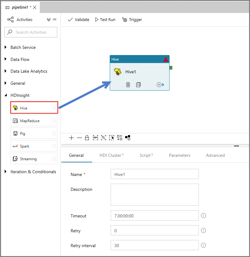 通过 Azure 门户在 Azure 虚拟网络中使用 Hive 转换数据 Azure Data Factory Microsoft Learn