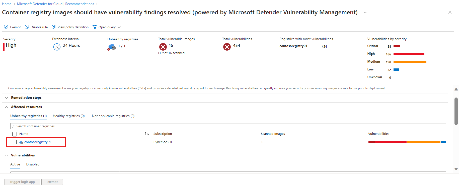如何查看和修正注册表映像的漏洞评估结果(安全功能分数)。 - Microsoft Defender for Cloud | Microsoft ... 如何查看和修正注册表映像的漏洞评估结果(安全功能分数)。 - Microsoft Defender for Cloud | Microsoft ...