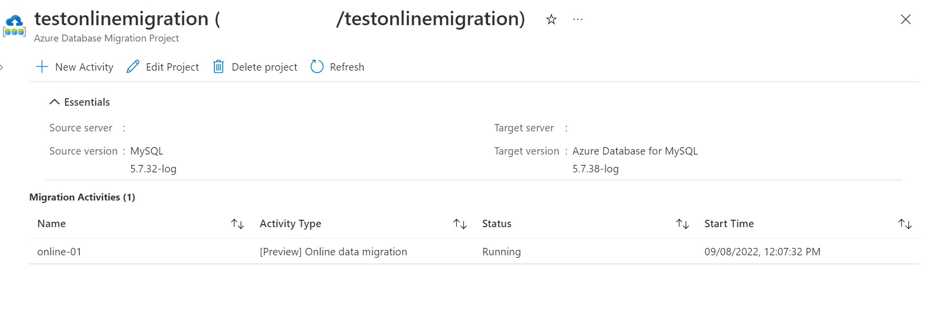 教程:通过 Azure 门户使用 Dms 将 Azure Database For Mysql 单一服务器联机迁移到灵活服务器 Azure Database Migration