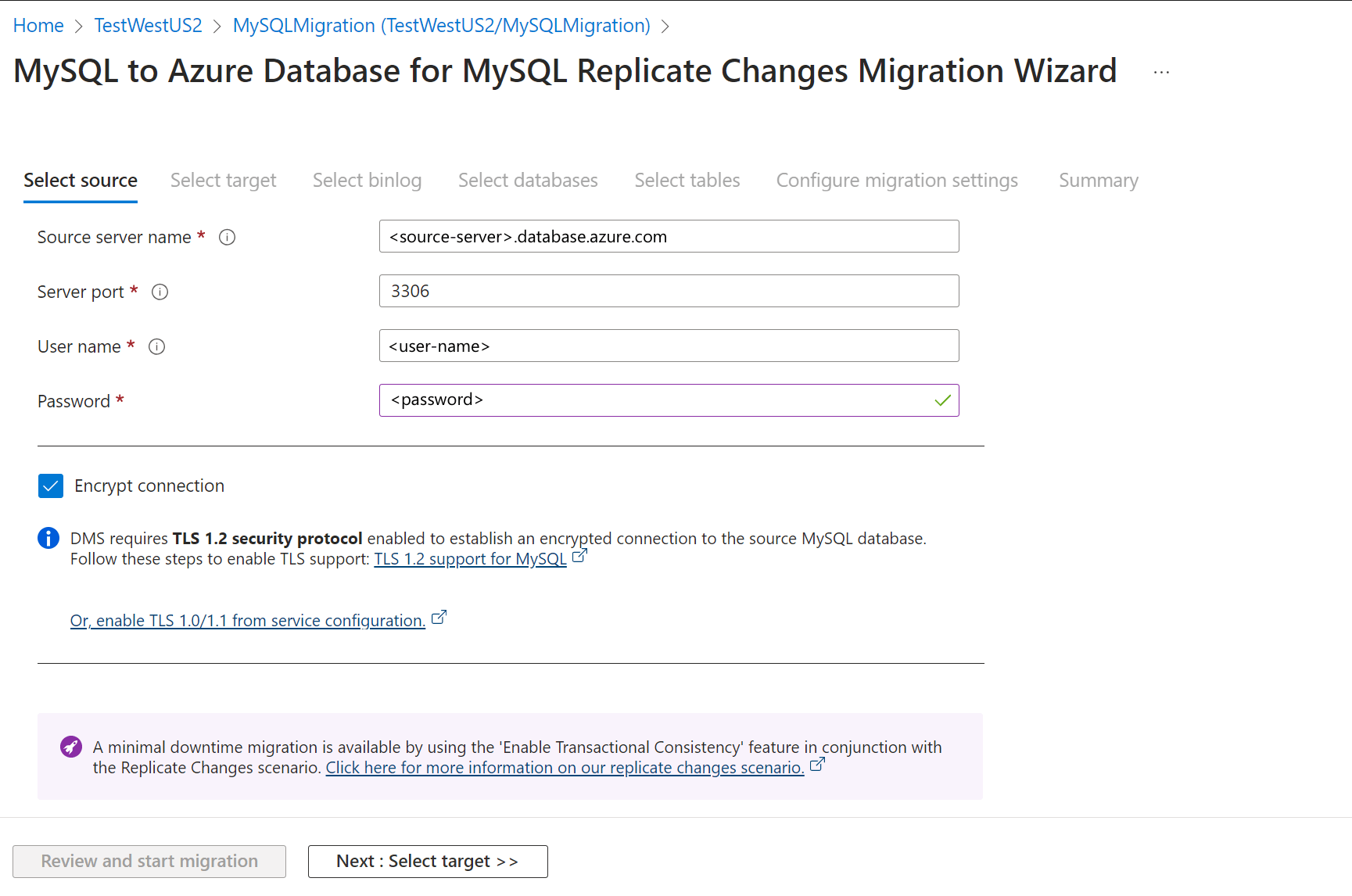 教程:通过 Azure 门户使用 Dms 复制更改从 Mysql 迁移到 Azure Database For Mysql 灵活服务器 Azure Database Migration