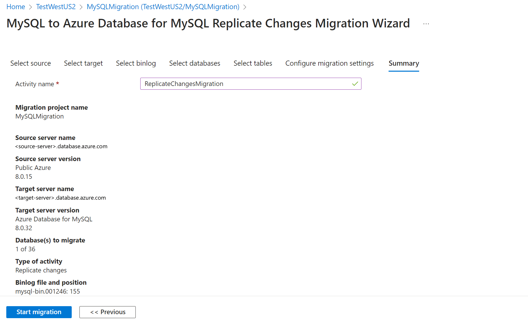 教程:通过 Azure 门户使用 Dms 复制更改从 Mysql 迁移到 Azure Database For Mysql 灵活服务器 Azure Database Migration