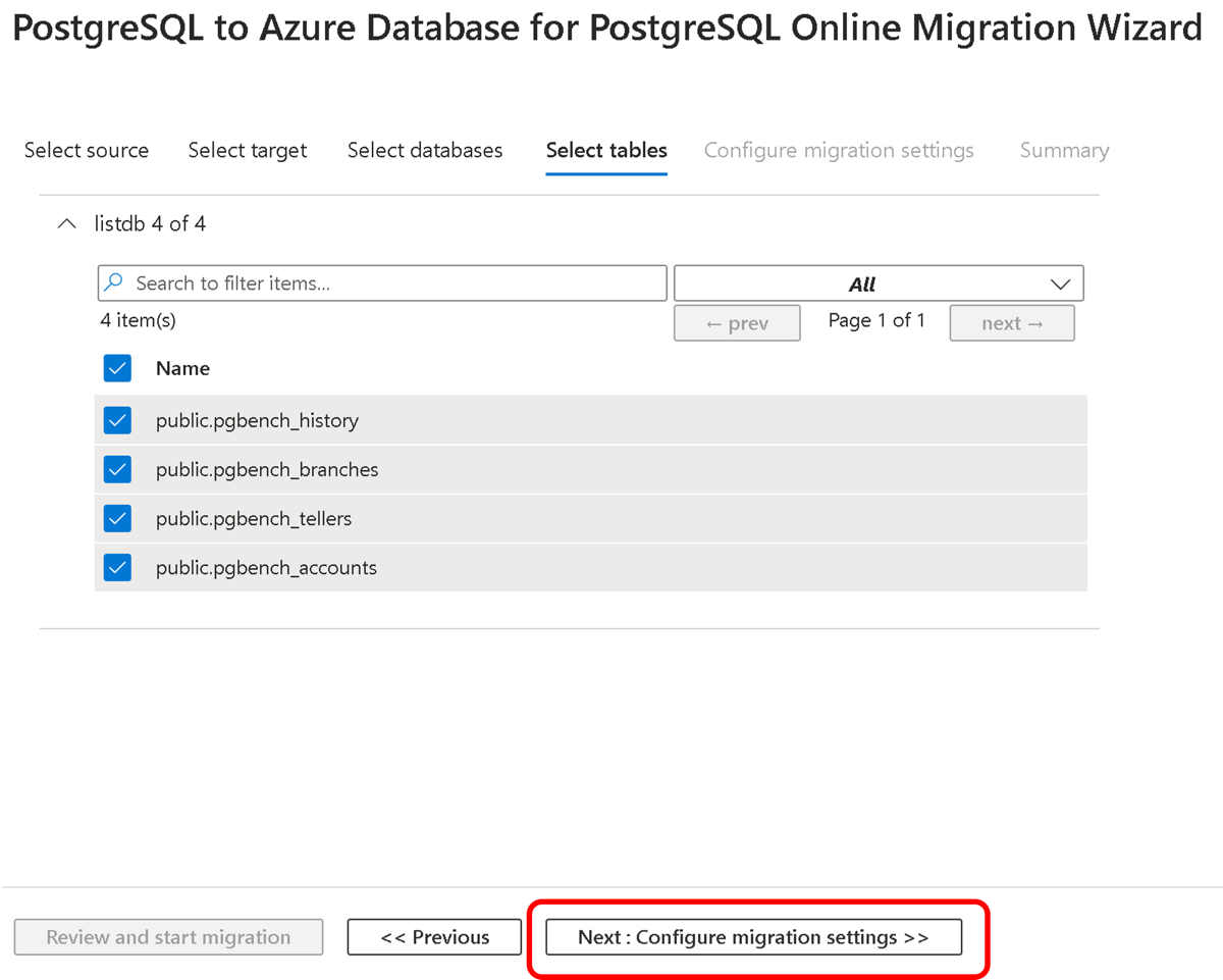 教程:通过 Azure 门户将 Postgresql 联机迁移到 Azure Database For Postgresql Azure Database Migration