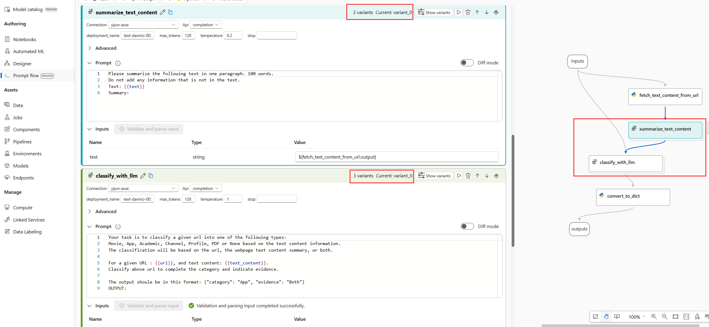 使用提示流中的变体调整提示 - Azure Machine Learning | Microsoft Learn 使用提示流中的变体调整提示 - Azure Machine Learning | Microsoft Learn