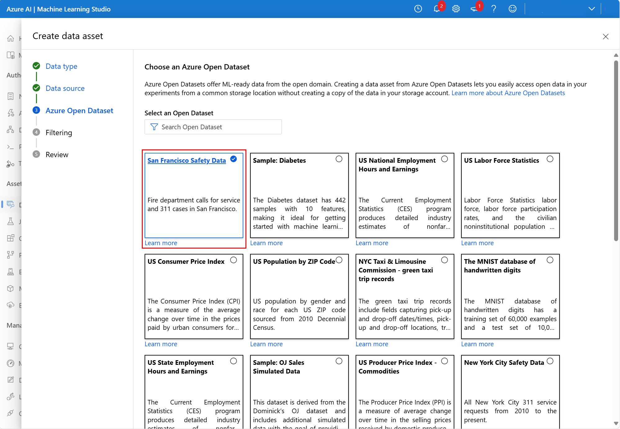 使用 Azure 开放数据集创建数据集 Azure Open Datasets Microsoft Learn