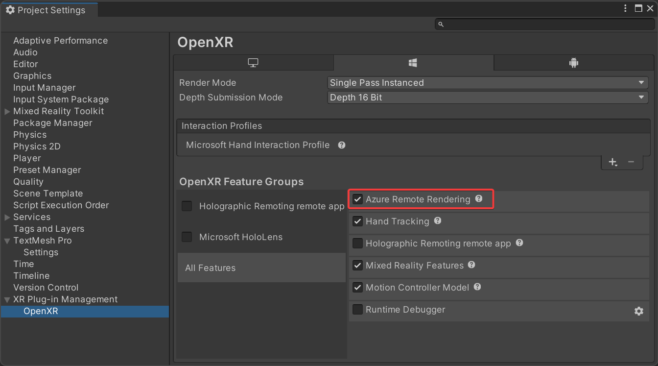 为 Unity 设置远程渲染 Azure Remote Rendering Microsoft Learn