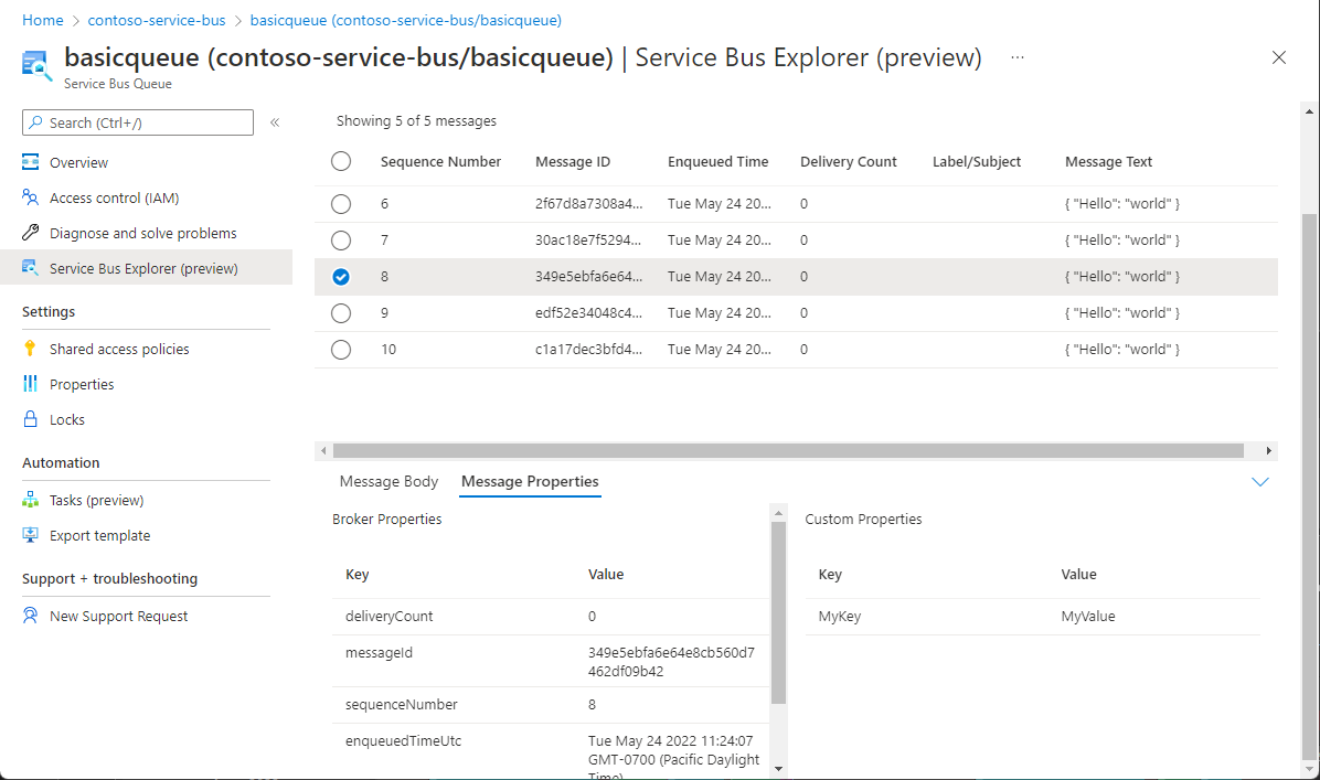 使用 Azure Service Bus Explorer 运行数据操作 Azure Service Bus Microsoft Learn