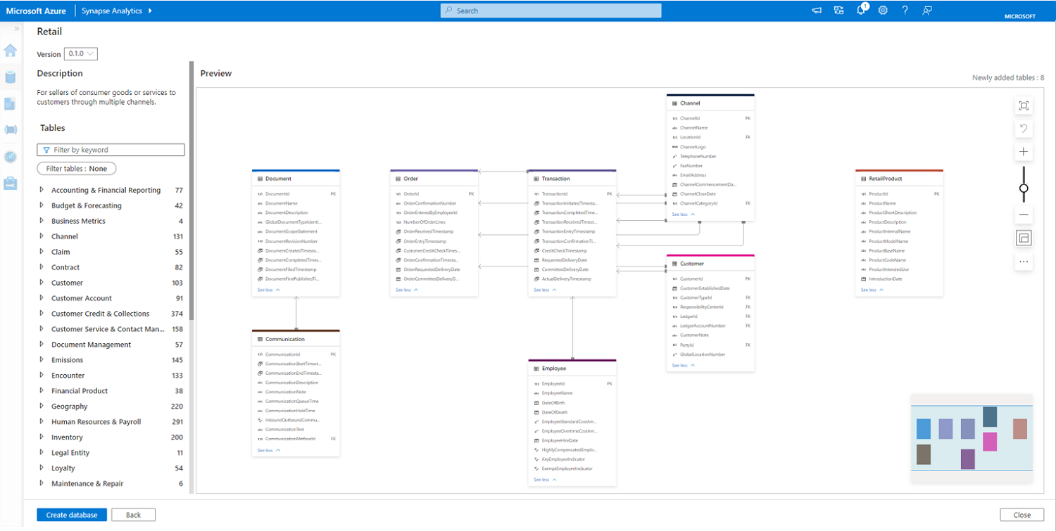 在 Azure Synapse 中从数据库模板创建湖数据库。 Azure Synapse Analytics Microsoft Learn