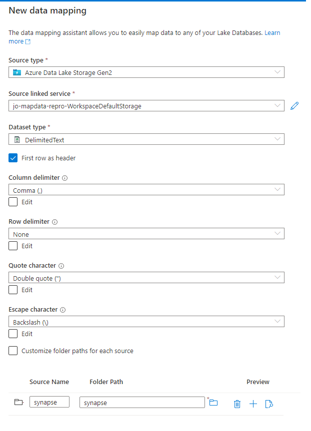 Azure Synapse Analytics 中的映射数据 Azure Synapse Analytics Microsoft Learn