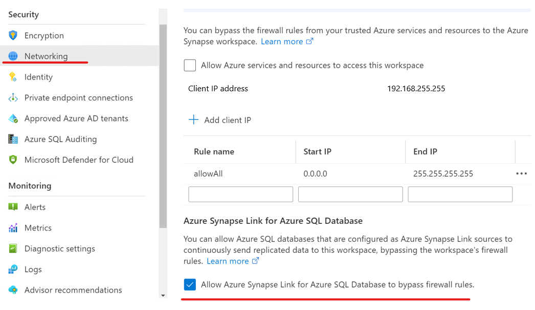 使用网络安全配置 Azure Synapse Link For Azure Sql Database Azure Synapse Analytics Microsoft Learn