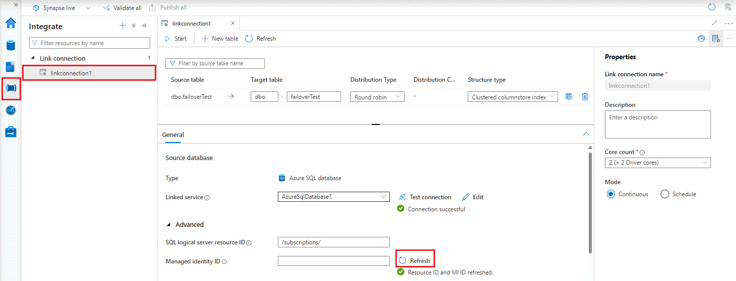 在 Azure Sql 数据库故障转移后对 Azure Sql 数据库的 Azure Synapse Link 进行故障排除的指南。 Azure Synapse Analytics