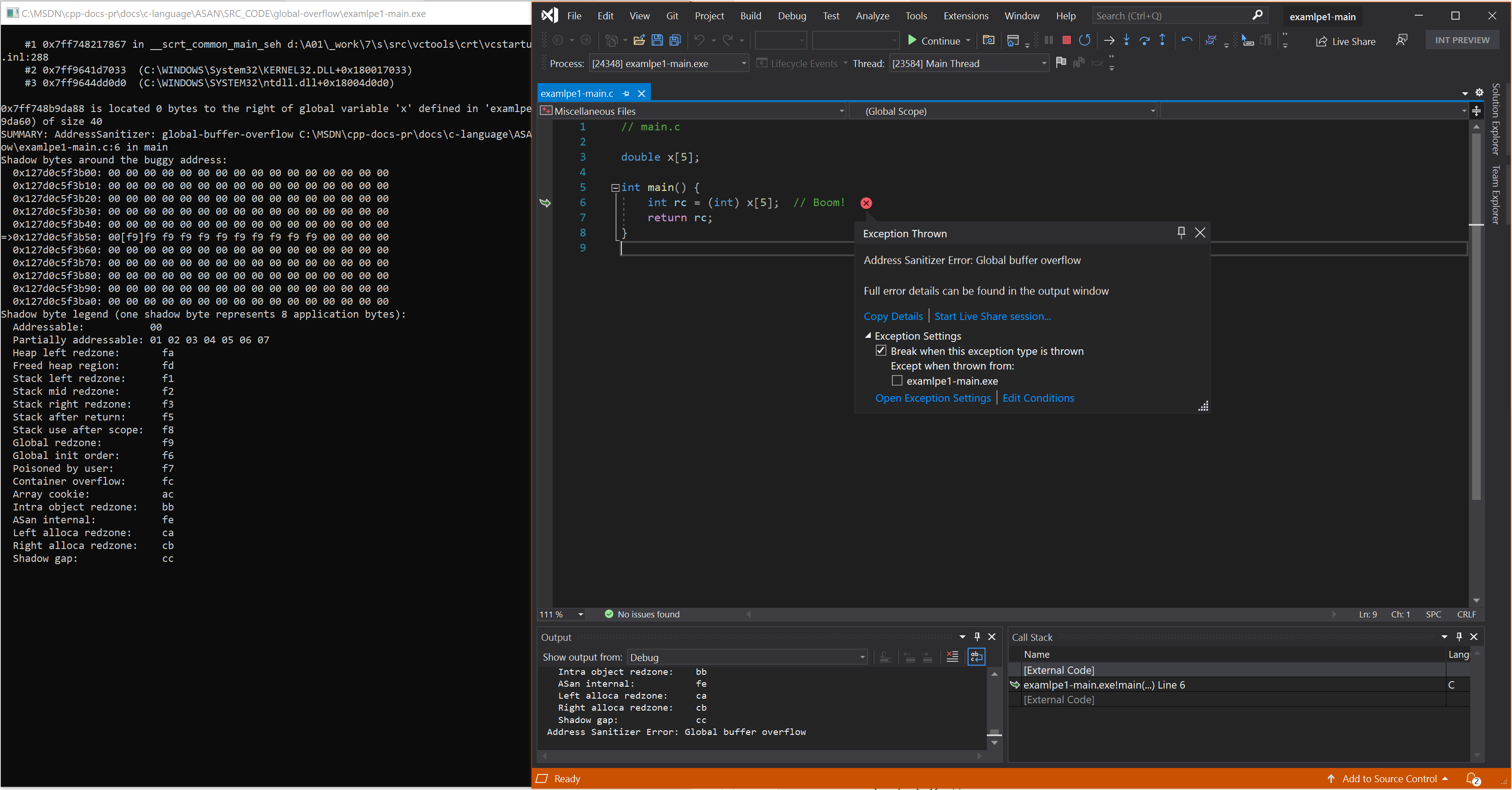 错误:global-buffer-overflow | Microsoft Learn 错误:global-buffer-overflow | Microsoft Learn