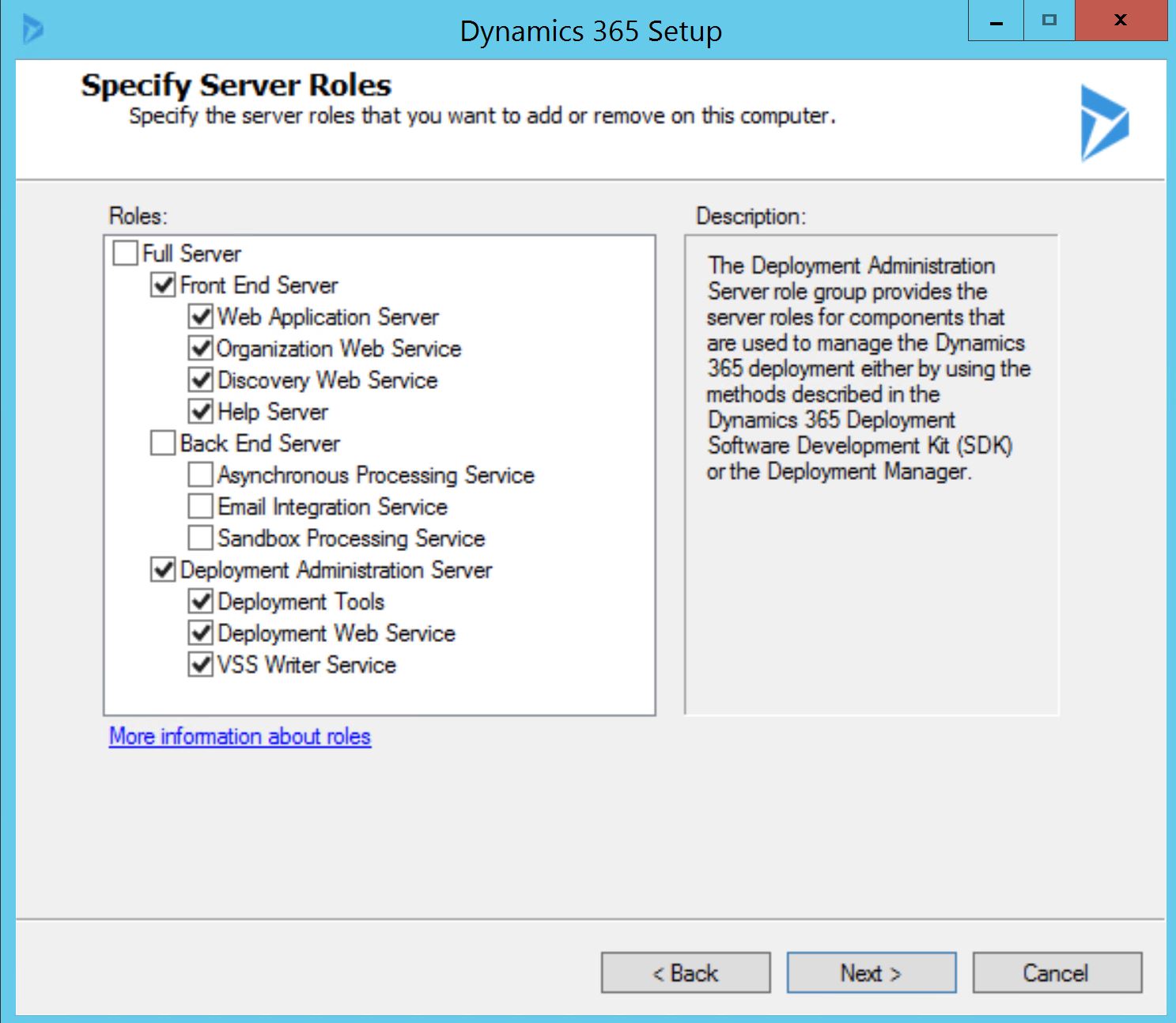 安装 Microsoft Dynamics 365 Server 前端服务器和后端服务器角色 | Microsoft Learn 安装 Microsoft Dynamics 365 Server 前端服务器和后端服务器角色 | Microsoft Learn