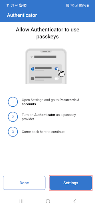 在 Android 和 Ios 设备上的 Authenticator 中注册通行密钥 Microsoft Entra Id Microsoft Learn